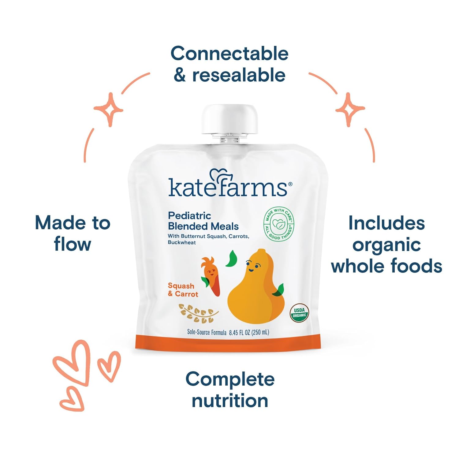 Kate Farms Organic Pediatric Blended Meal, Multiple Flavors, 8G Protein ...