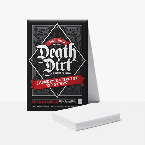 Death to Dirt Laundry Detergent Sheets, 64 Loads, Tough on Stains and