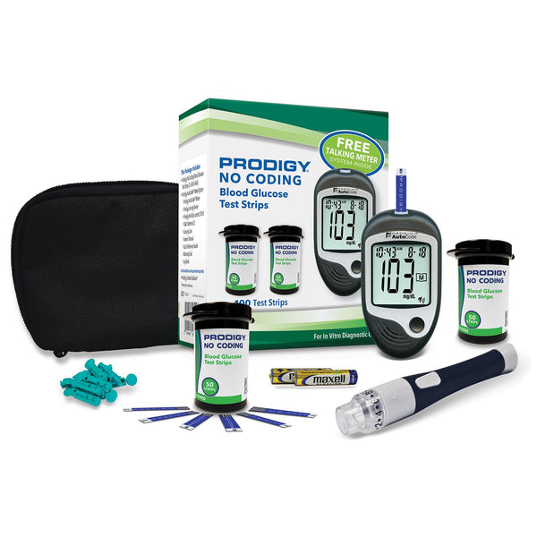 PRODIGY Glucose Monitor Kit with AutoCode Talking Meter, 100ct Test ...