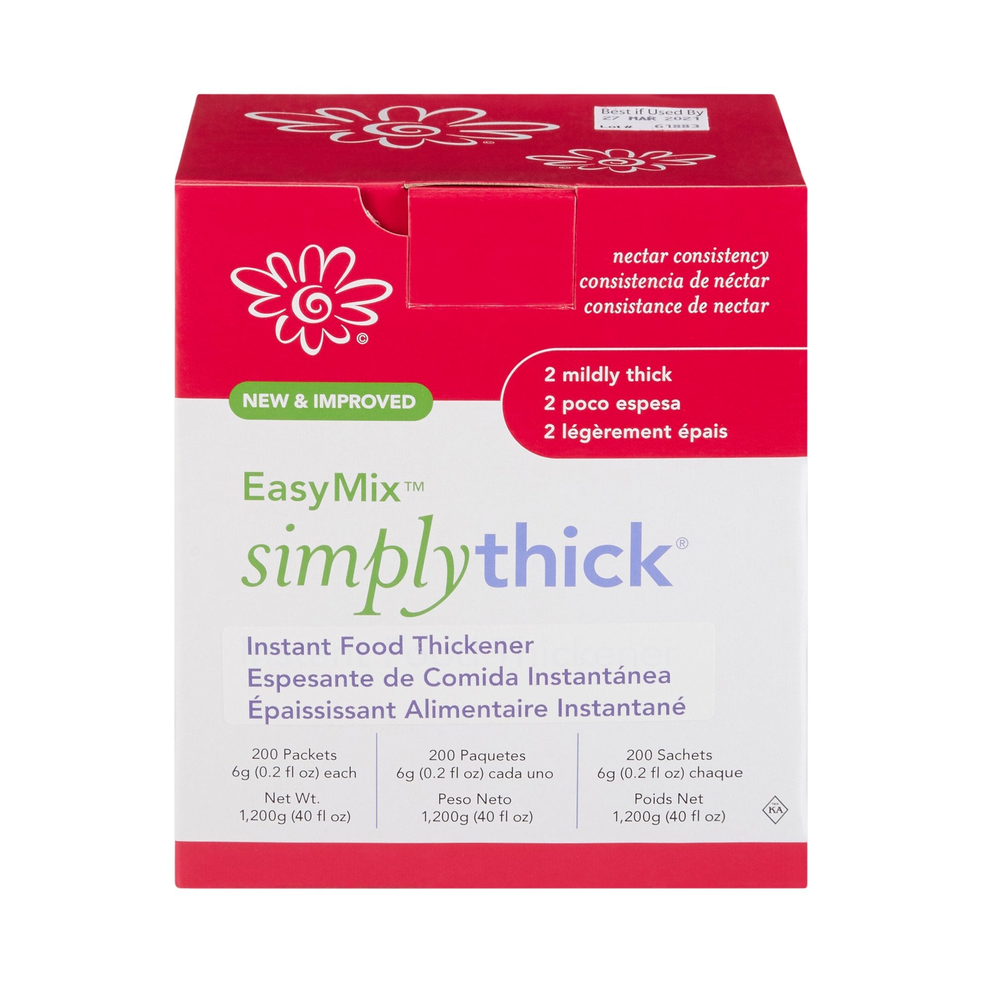 SimplyThick Easy Mix Food and Beverage Thickener, 6 Gram Individual ...