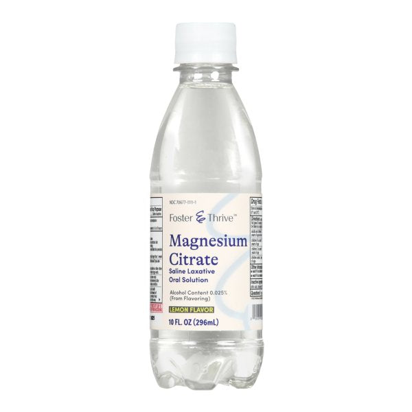Foster & Thrive Magnesium Citrate Laxative, Lemon Flavor, 10-ounce Bottle