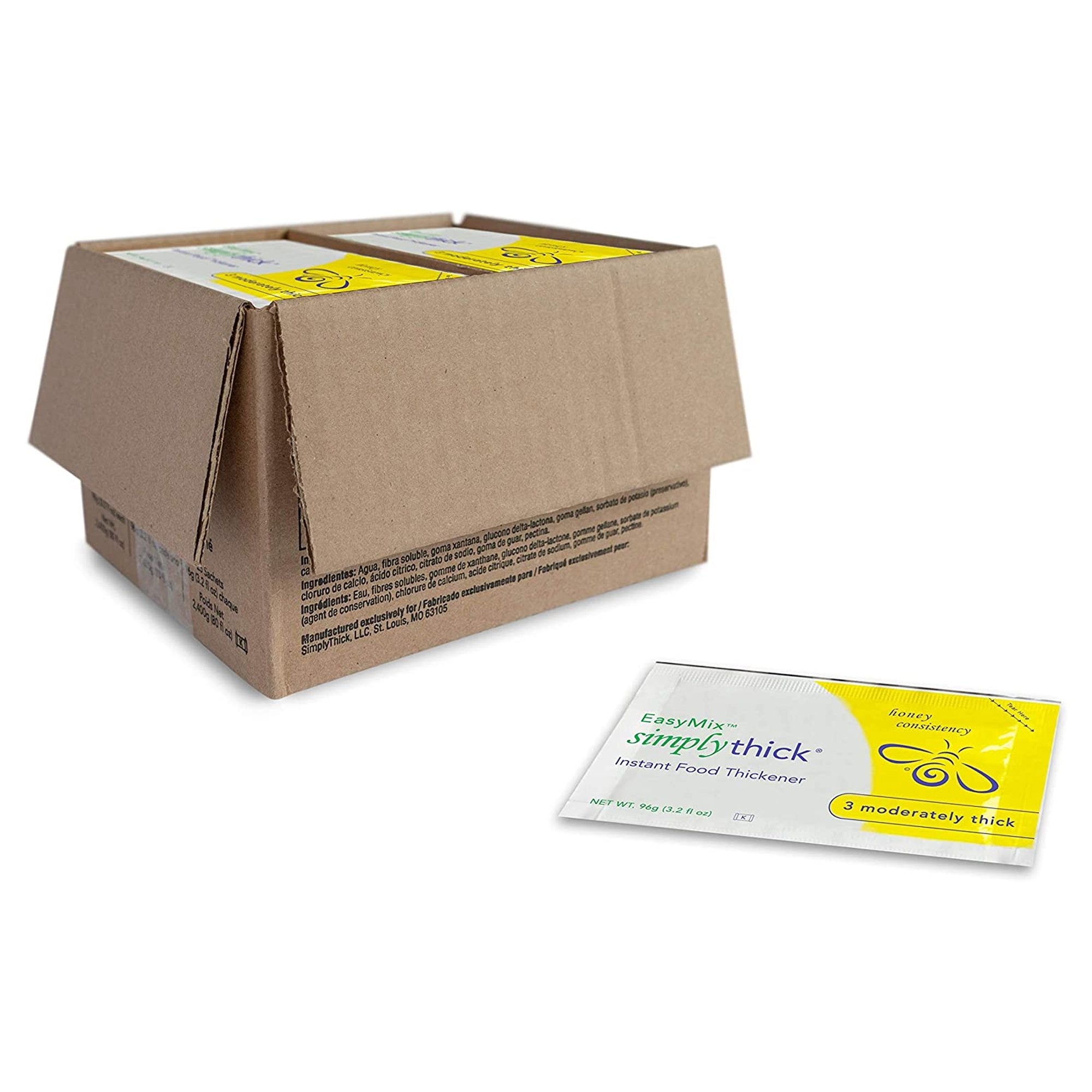 SimplyThick Easy Mix Food and Beverage Thickener, 96 Gram Individual ...