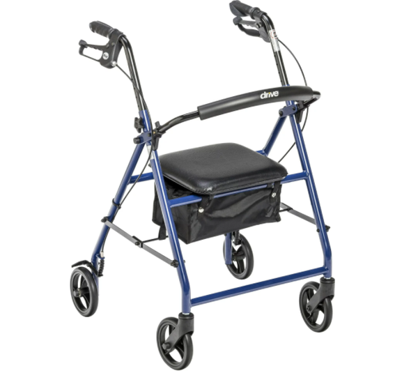 Drive Medical Four Wheel Rollator Walker with Fold Up Removable Back ...