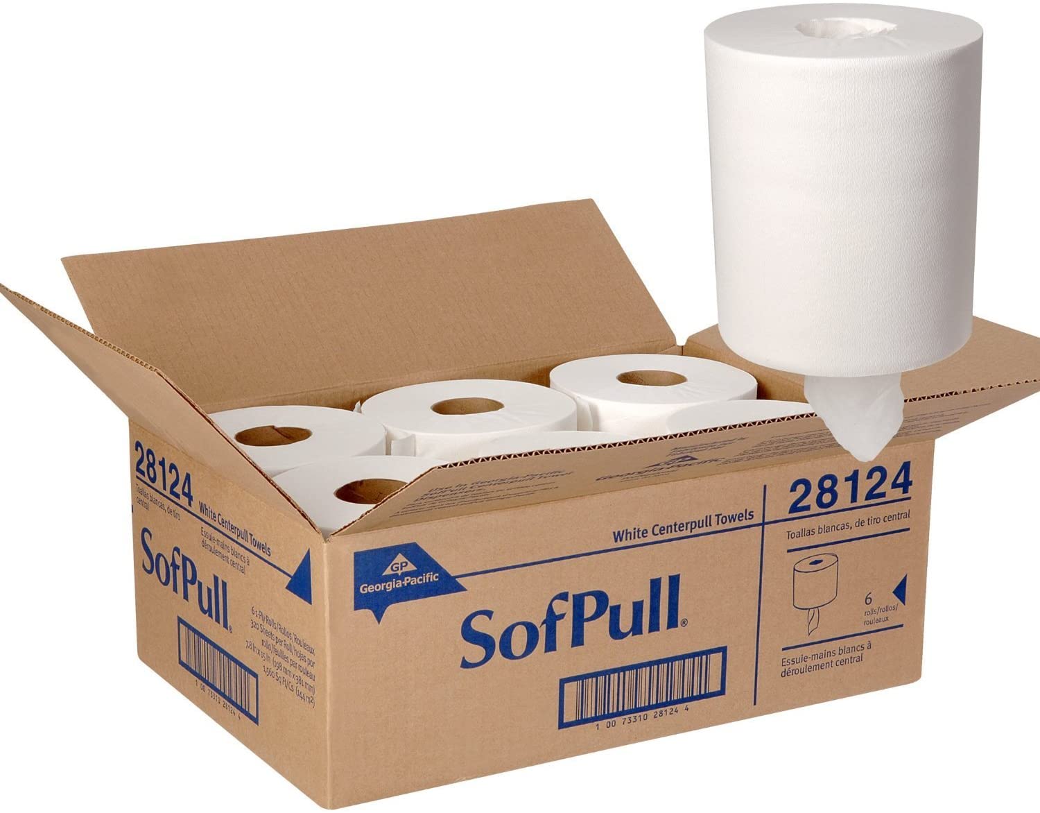 SofPull Center Pull Paper Towel Roll 7.8 X 15 Inch, 2 Cases of 6
