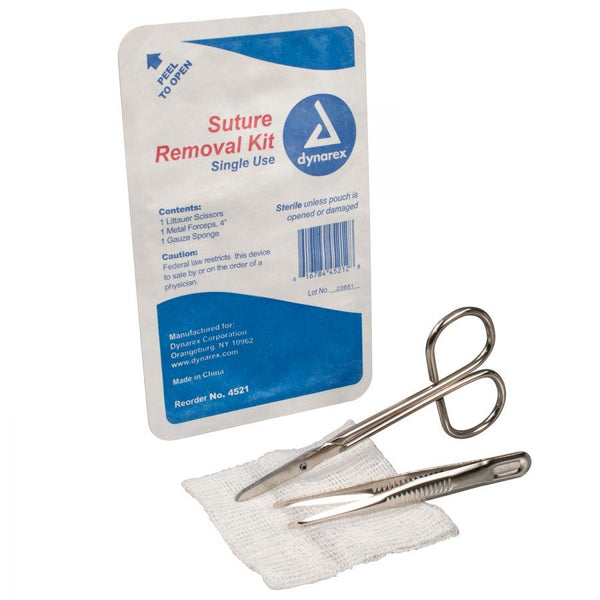 Dynarex Suture Removal Kit Removable Tyvek Lid, Sterile, 1 Count ...