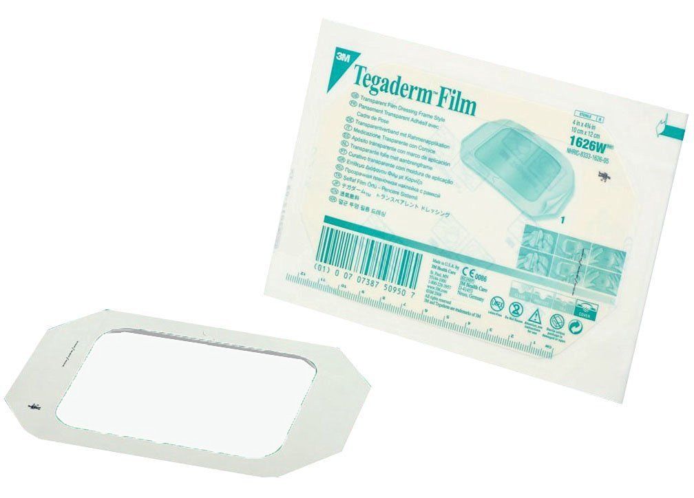 3M Tegaderm 1626W Transparent Film Dressing Rectangle 4 X 4-3/4 Inch ...
