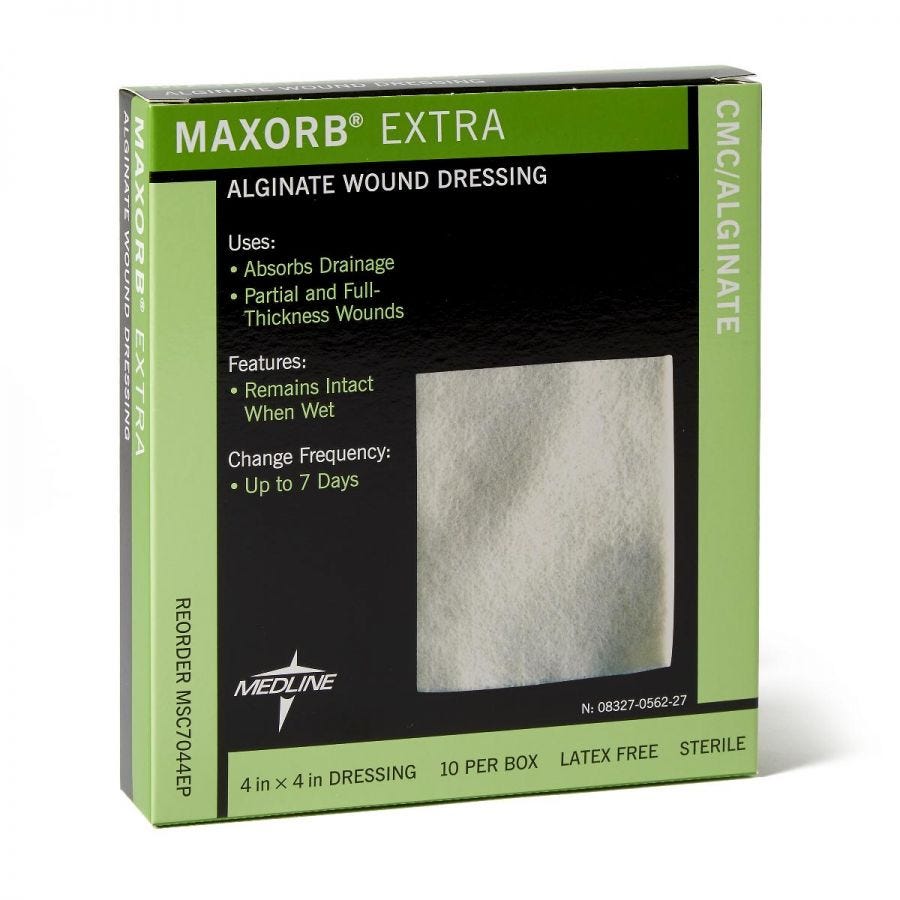 Medline Maxorb Extra CMC/Alginate Dressings: 4" x 4", 10 Count | ExpressMed