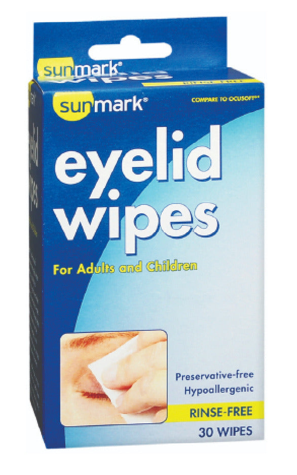 Sunmark Eyelid Wipes Box of 30