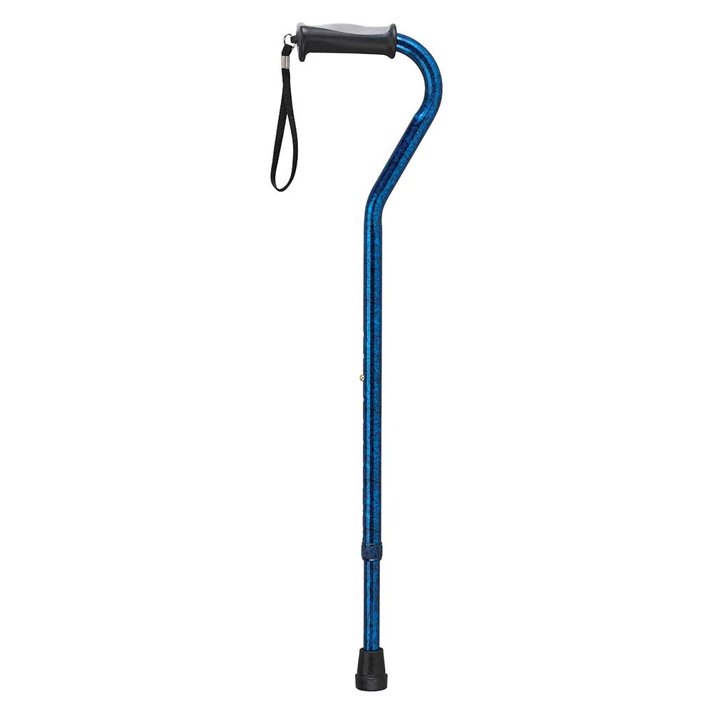 Drive Medical Offset Handle Walking Cane - Blue Crackle, 30" - 39" H, 1 ...