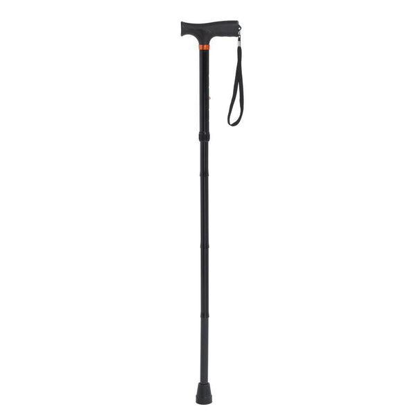 Folding Cane with T Handle Black, Aluminum