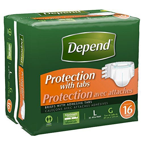 Depend 35458 Protection with Tabs Incontinence Underwear, Maximum ...