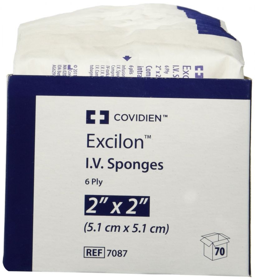 Excilon 7087 Sterile IV Sponge Sterile 2" x 2" Box of 70 | ExpressMed