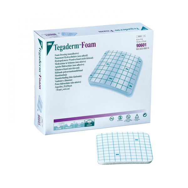 3M Tegaderm 90601 Foam Dressing 4 X 4 Inch Square Non-Adhesive without ...