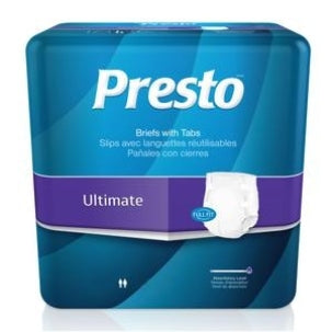 Presto Breathable Brief, Ultimate Absorbency, X-Large, 58"-64, Pack of 60