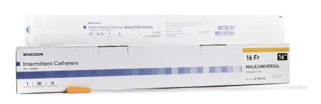 McKesson Urethral Catheter, Straight Tip, PVC, 16 Fr., 16 Inch, 1 Cath