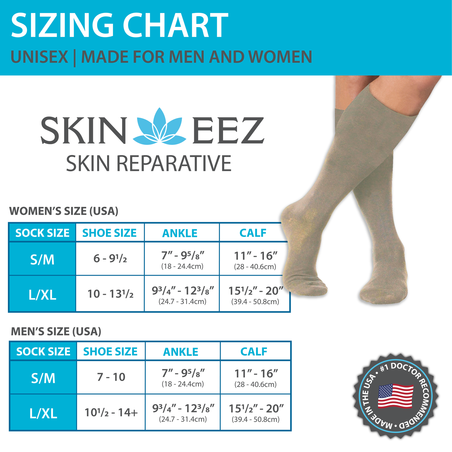 Skineez Medical Grade Advanced Healing Compression Socks, Clinically ...