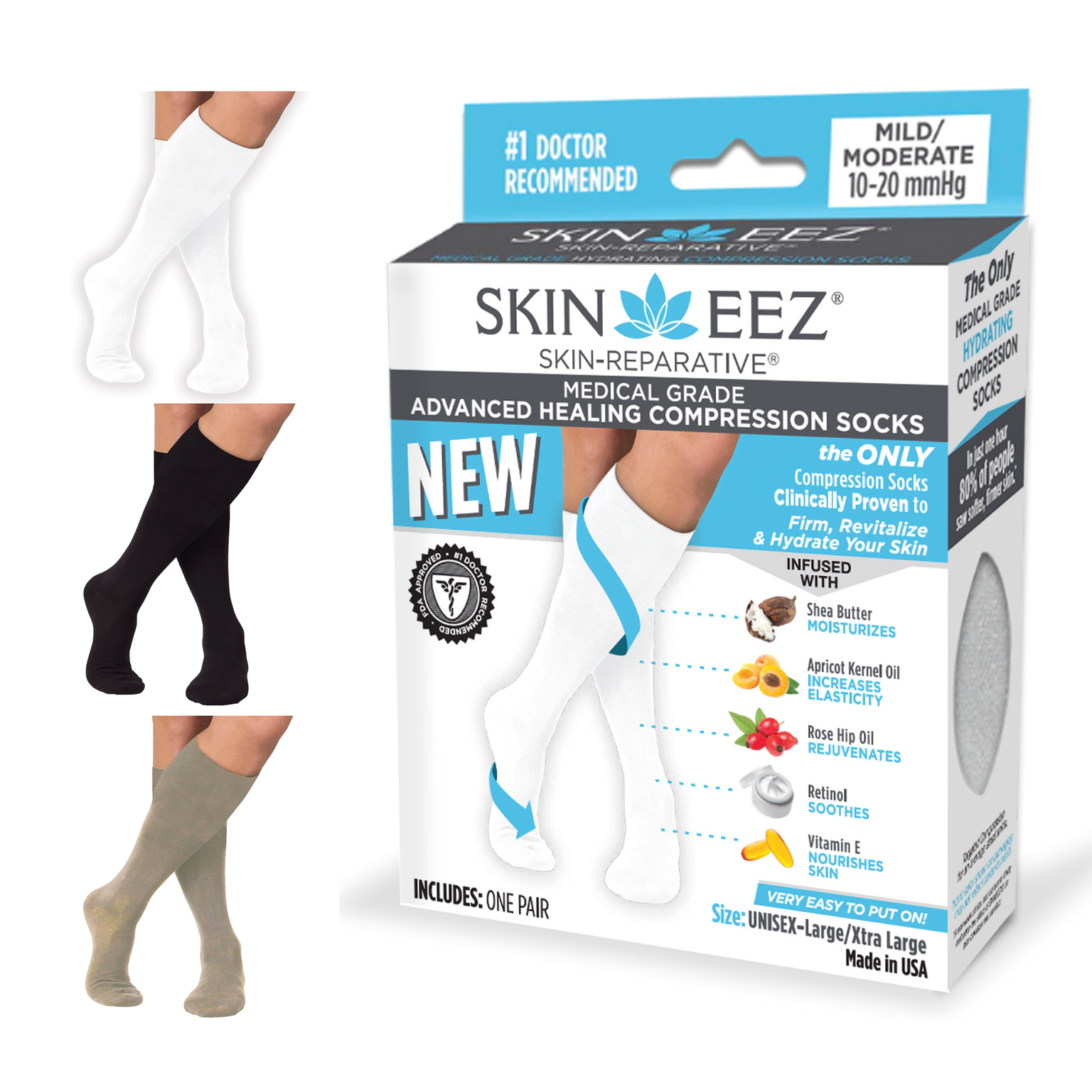Skineez Medical Grade Advanced Healing Compression Socks, Clinically ...
