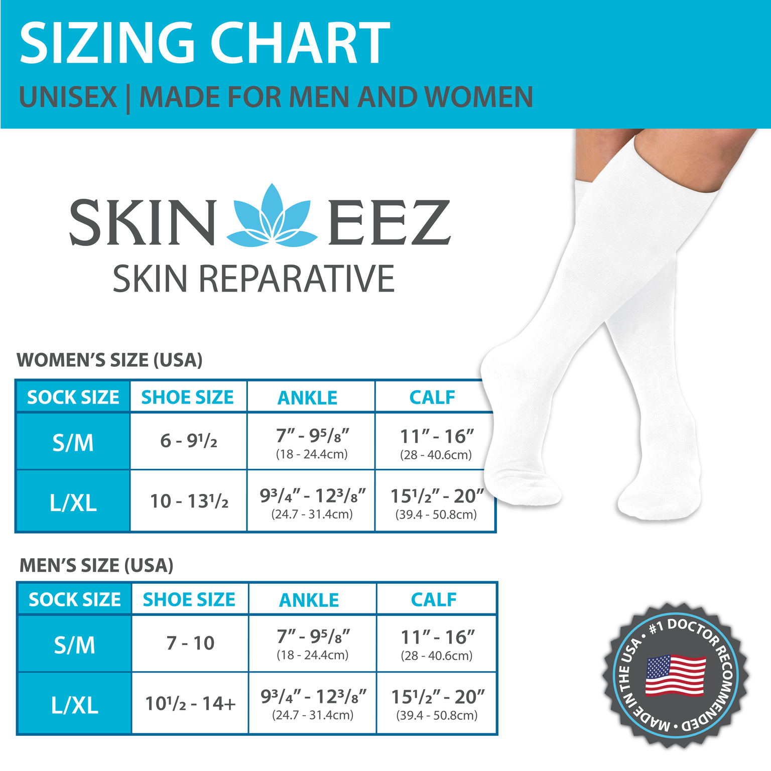 Skineez Medical Grade Advanced Healing Compression Socks, Clinically ...