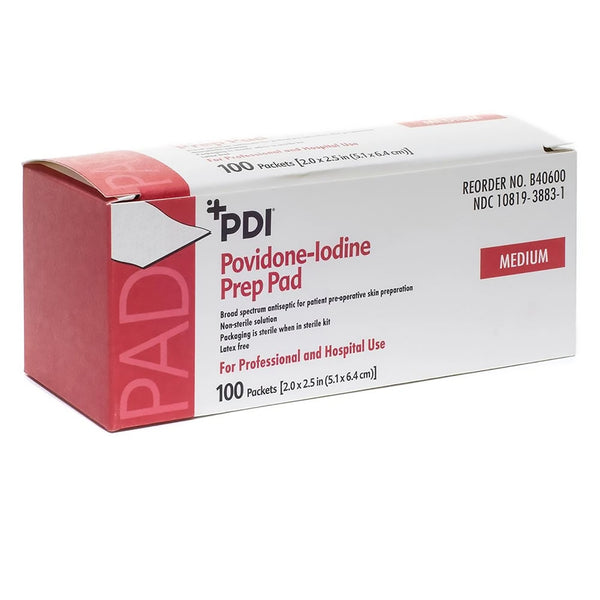 PDI PVP Iodine Prep Pad Medium, Box of 100