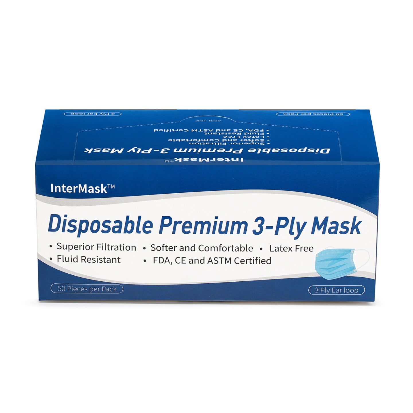 InterMask Disposable Premium 3-Ply Mask, ASTM Level 3