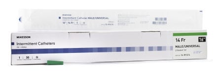 McKesson Urethral Catheter, Straight Tip, PVC, 14 Fr., 16 Inch, Box of